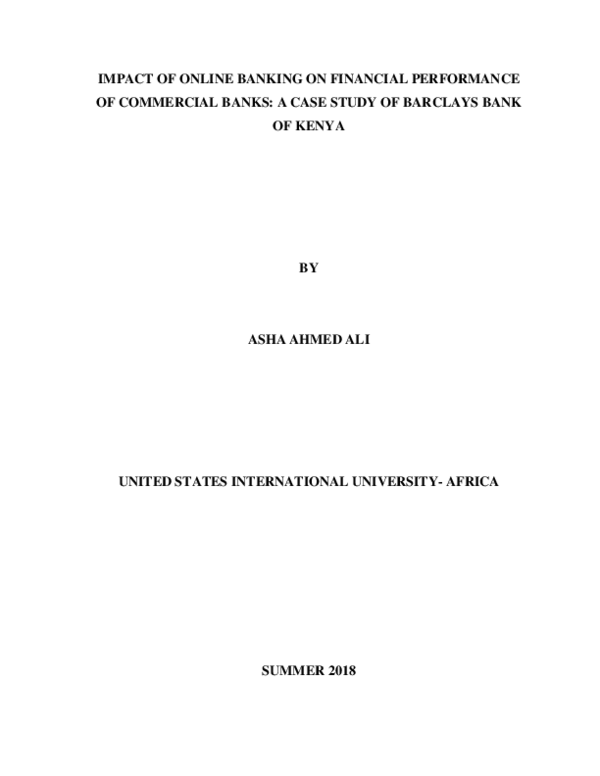 (PDF) Impact of Online Banking on Financial Performance of Commercial ...