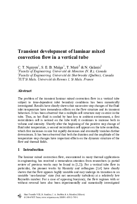 (PDF) Transient development of laminar mixed convection flow in a ...