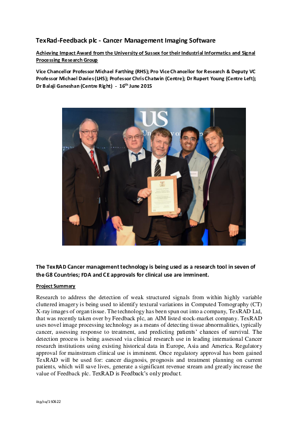 (PDF) TexRad-Feedback plc - cancer management imaging software