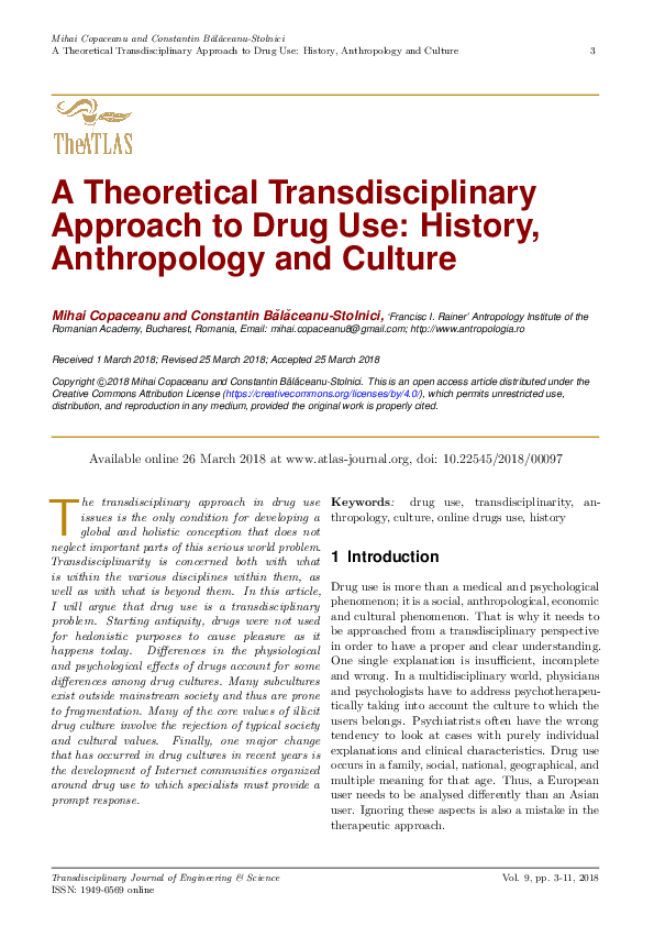 (PDF) A Theoretical Transdisciplinary Approach to Drug Use: History ...