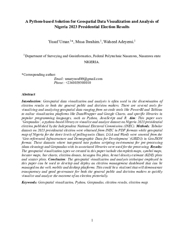 (PDF) A Python-based Solution for Geospatial Data Visualization and ...