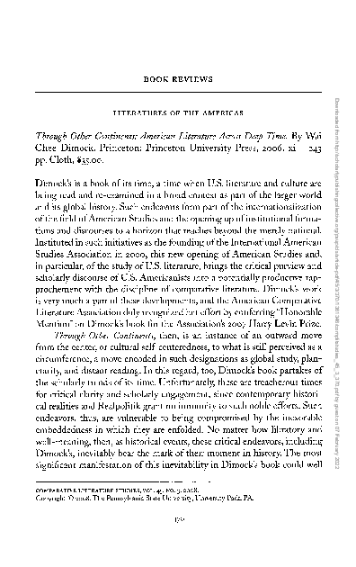 (PDF) Through Other Continents: American Literature Across Deep Time