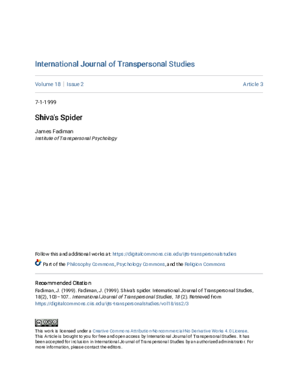(PDF) Shiva's Spider