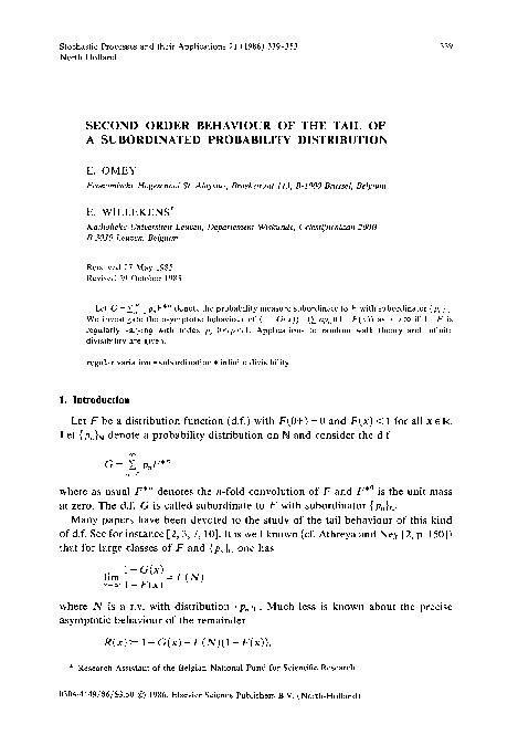 (PDF) Second order behaviour of the tail of a subordinated probability ...