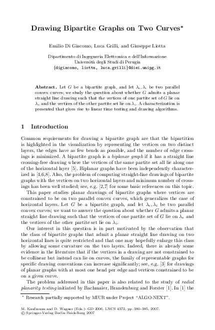 (PDF) Drawing Bipartite Graphs on Two Curves