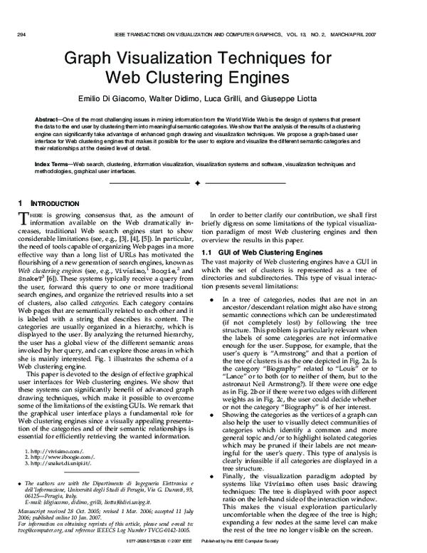 (PDF) Graph Visualization Techniques for Web Clustering Engines