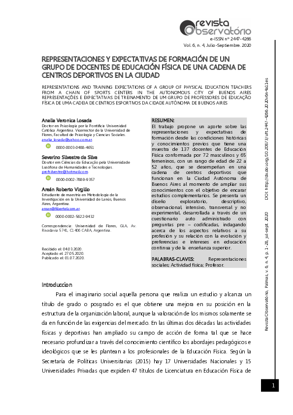 (PDF) Representaciones y expectativas de formación de un grupo de ...