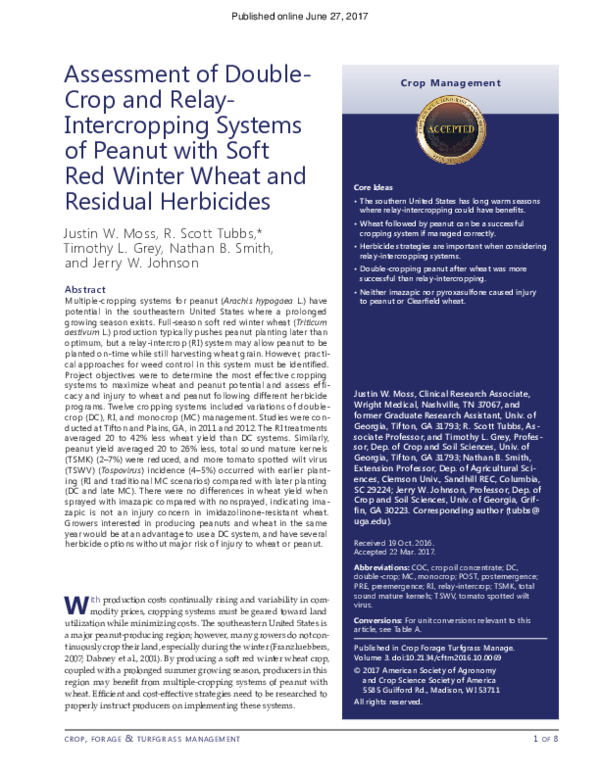 (PDF) Assessment of Double-Crop and Relay-Intercropping Systems of ...