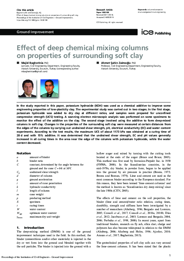 (PDF) Effect of deep chemical mixing columns on properties of ...
