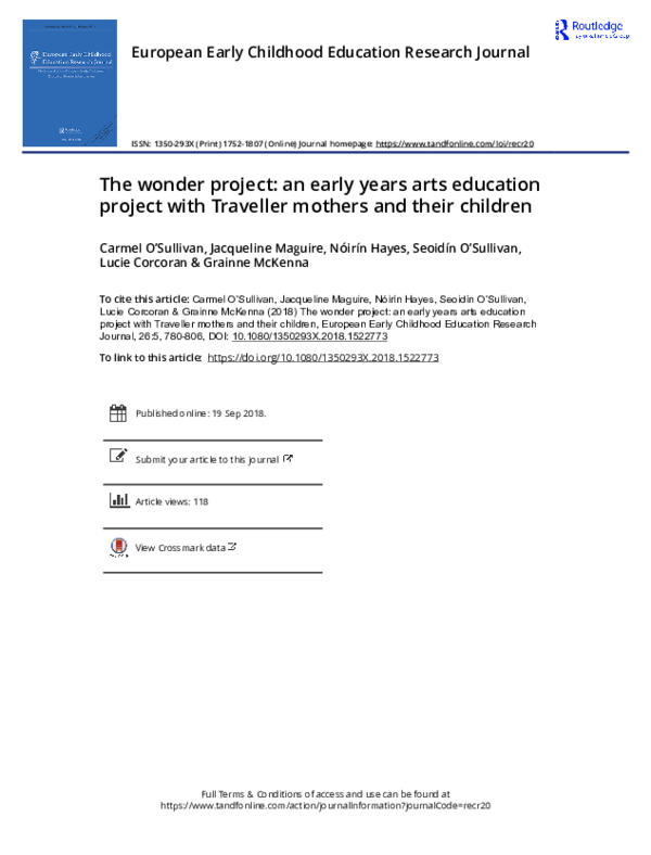 (PDF) The wonder project: an early years arts education project with ...