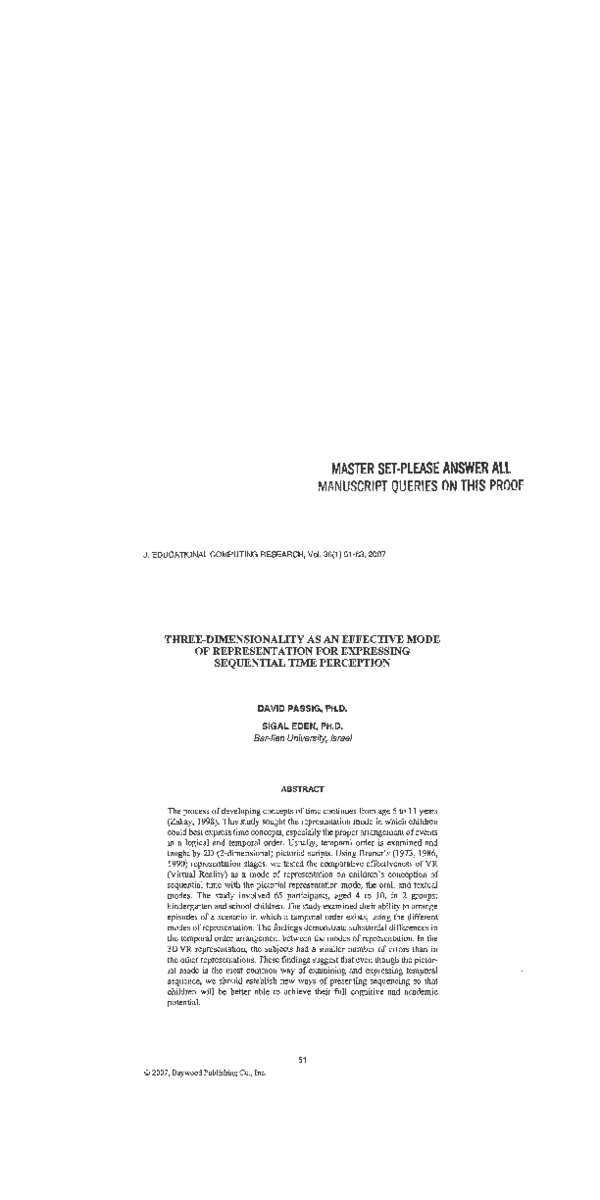 (PDF) Three-Dimensionality as an Effective Mode of Representation for ...