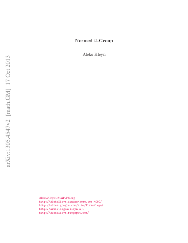 (PDF) Normed \Omega-Group