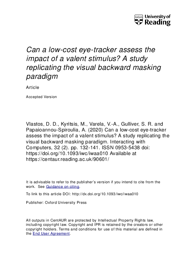(PDF) Can a Low-Cost Eye Tracker Assess the Impact of a Valent Stimulus ...