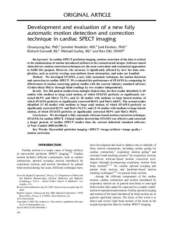 (PDF) Development and evaluation of a new fully automatic motion ...