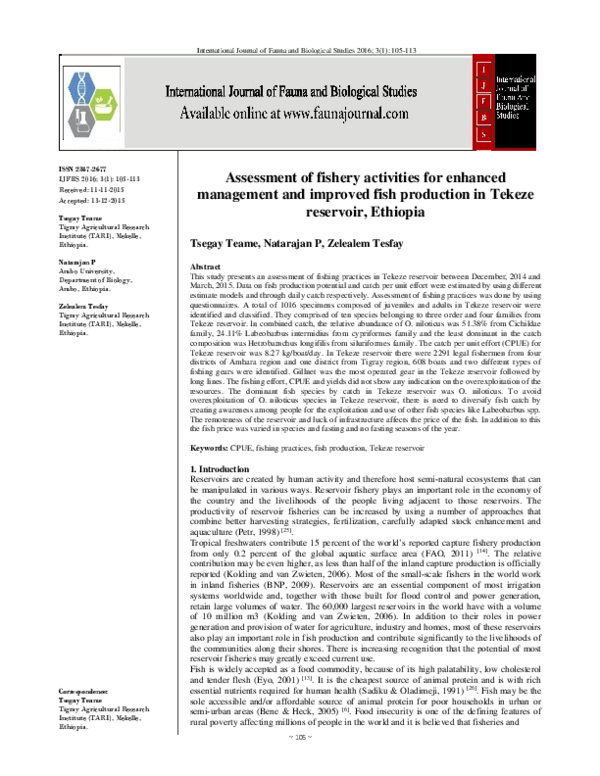 (PDF) Assessment of fishery activities for enhanced management and ...