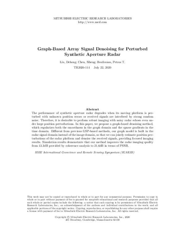 Pdf Graph Based Array Signal Denoising For Perturbed Synthetic