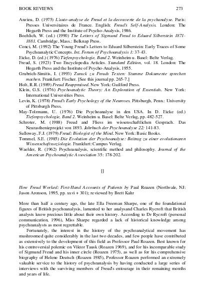(PDF) How Freud Worked: First-Hand Accounts of Patients by Paul Roazen ...