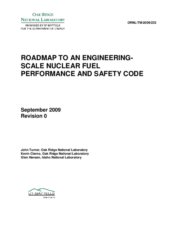 (PDF) Roadmap to an Engineering-Scale Nuclear Fuel Performance & Safety ...