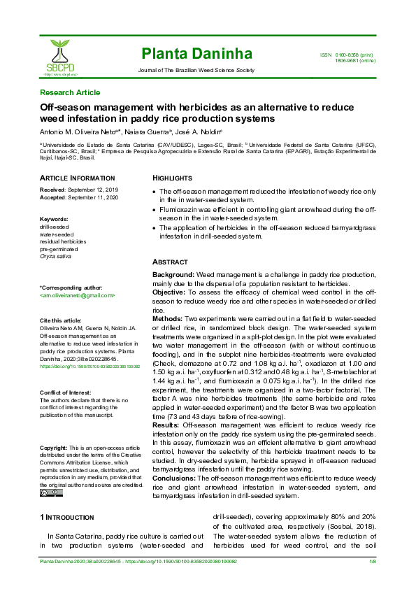 (PDF) Off-season management with herbicides as an alternative to reduce ...