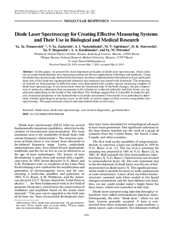 (PDF) Diode Laser Spectroscopy for Creating Effective Measuring Systems ...