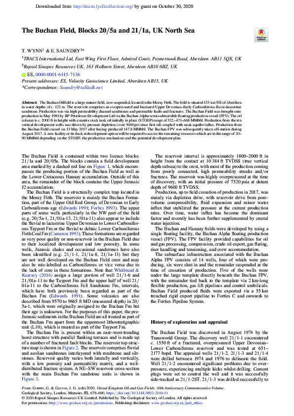 (PDF) The Buchan Field, Blocks 20/5a and 21/1a, UK North Sea