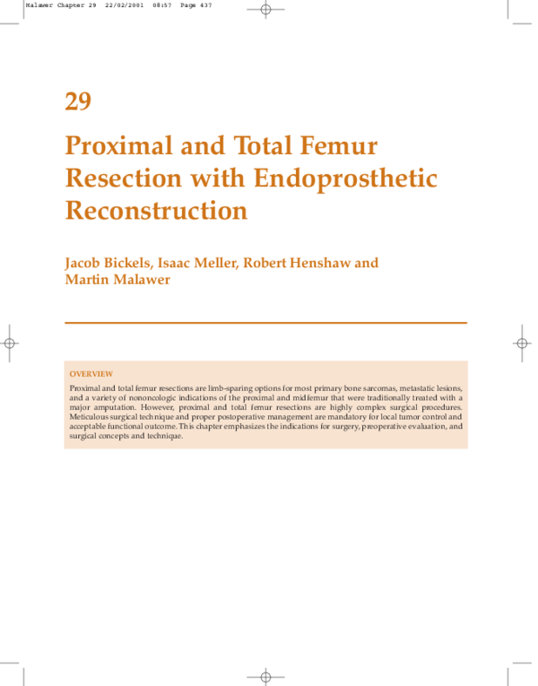 (PDF) Proximal and Total Femur Resection with Endoprosthetic Reconstruction