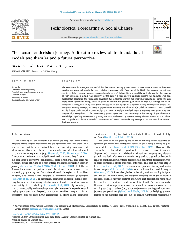 (PDF) The consumer decision journey: A literature review of the ...