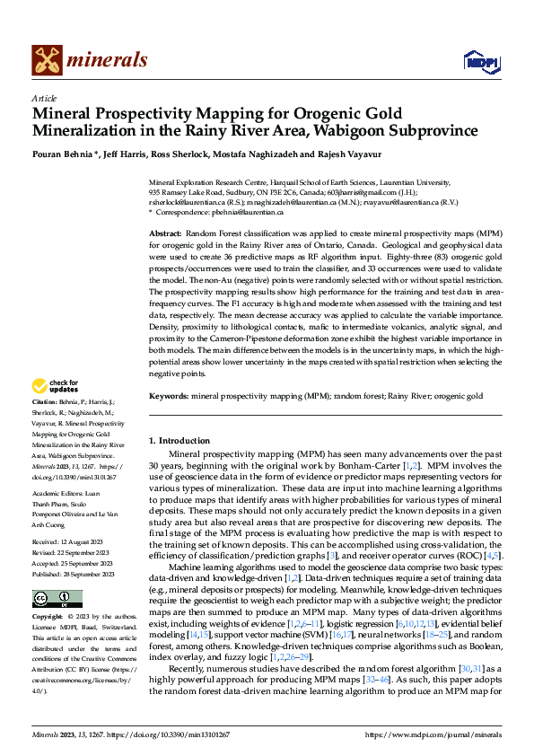 (PDF) Mineral Prospectivity Mapping for Orogenic Gold Mineralization in ...