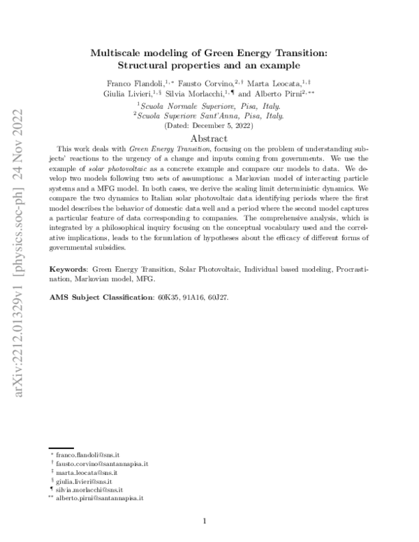(PDF) Multiscale modeling of Green Energy Transition: Structural ...