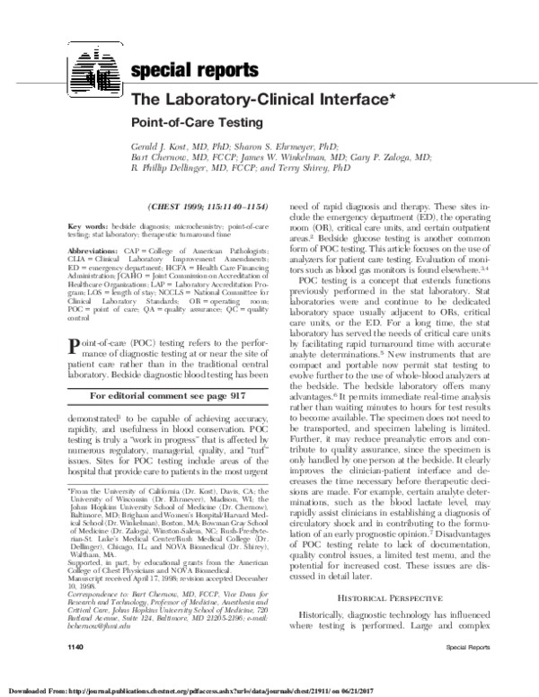 (PDF) The Laboratory-Clinical Interface