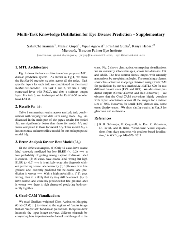 (PDF) Multi-Task Knowledge Distillation for Eye Disease Prediction