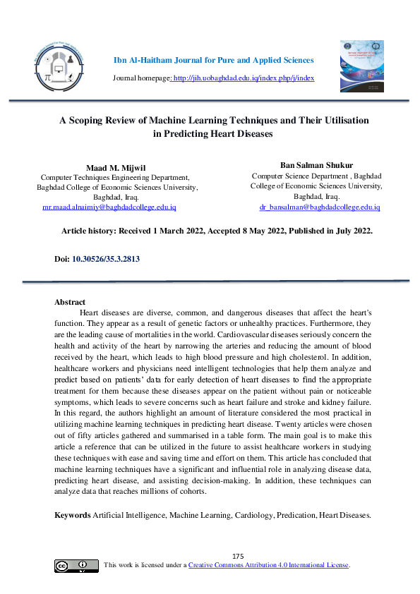 (PDF) A Scoping Review of Machine Learning Techniques and Their ...