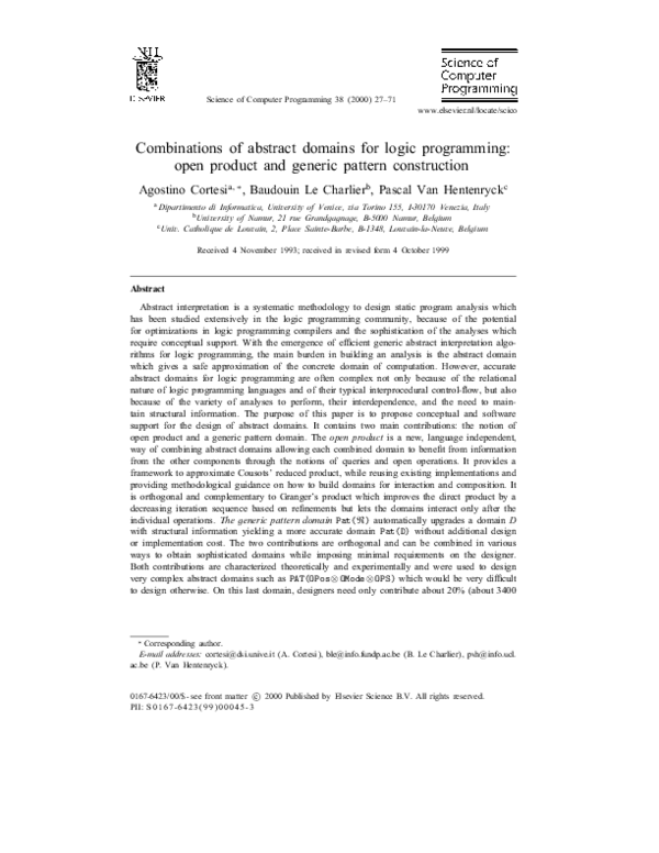 (PDF) Combinations of abstract domains for logic programming: open ...