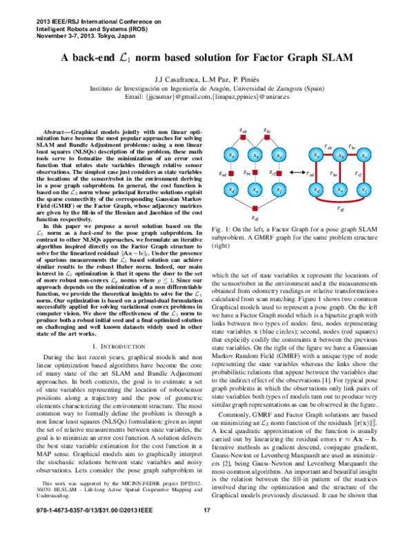 (PDF) A back-end L1 norm based solution for factor graph SLAM