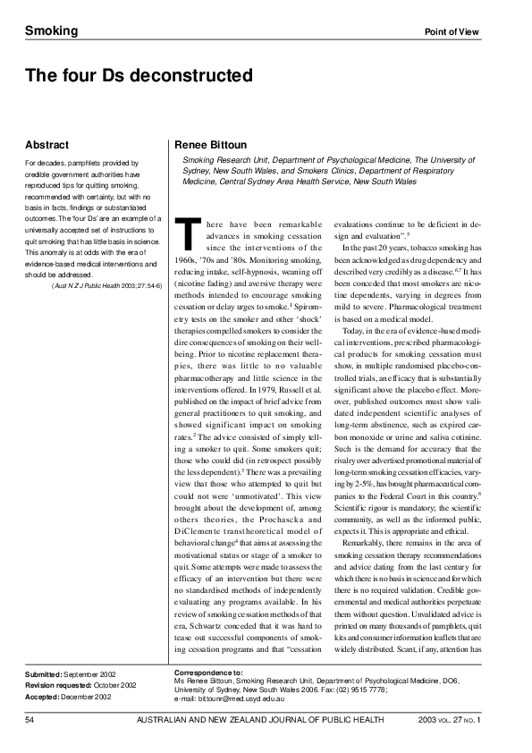(PDF) The four Ds deconstructed
