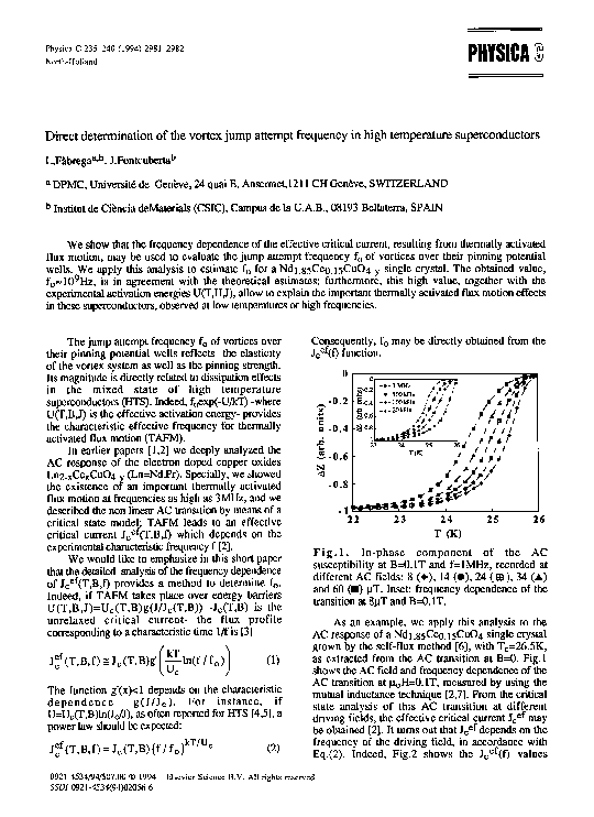 (PDF) Direct determination of the vortex jump attempt frequency in high ...