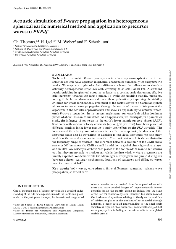 (PDF) Acoustic simulation of P-wave propagation in a heterogeneous ...