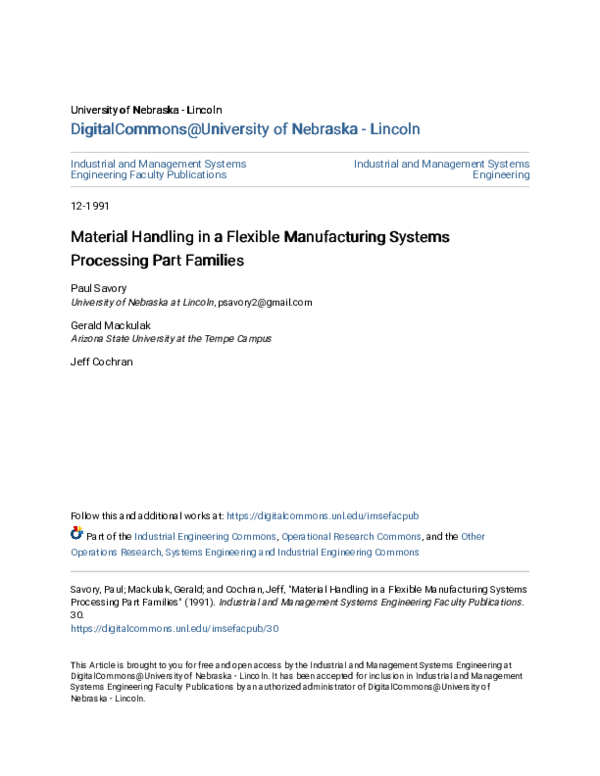 (PDF) Material Handling in a Six Machine Flexible Manufacturing System ...