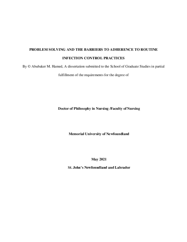 (PDF) Problem solving and the barriers to adherence to routine ...
