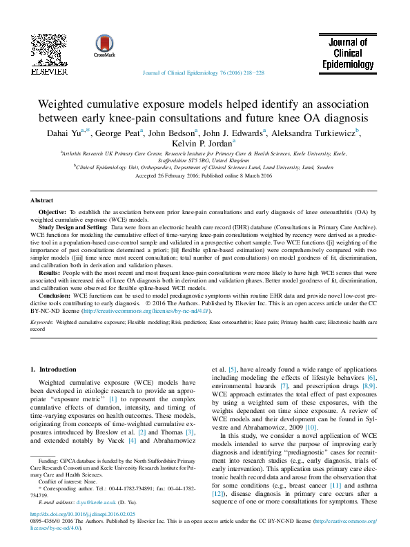 (PDF) Weighted cumulative exposure models helped identify an ...