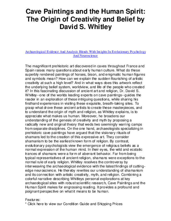 (PDF) Cave paintings and the human spirit: the origin of creativity and ...