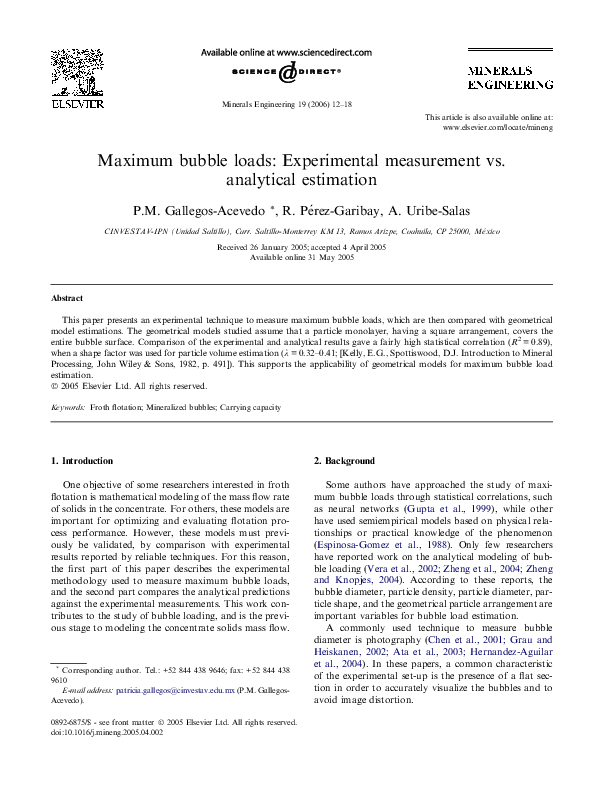(PDF) Maximum bubble loads: Experimental measurement vs. analytical estimation | Magaly Acevedo ...