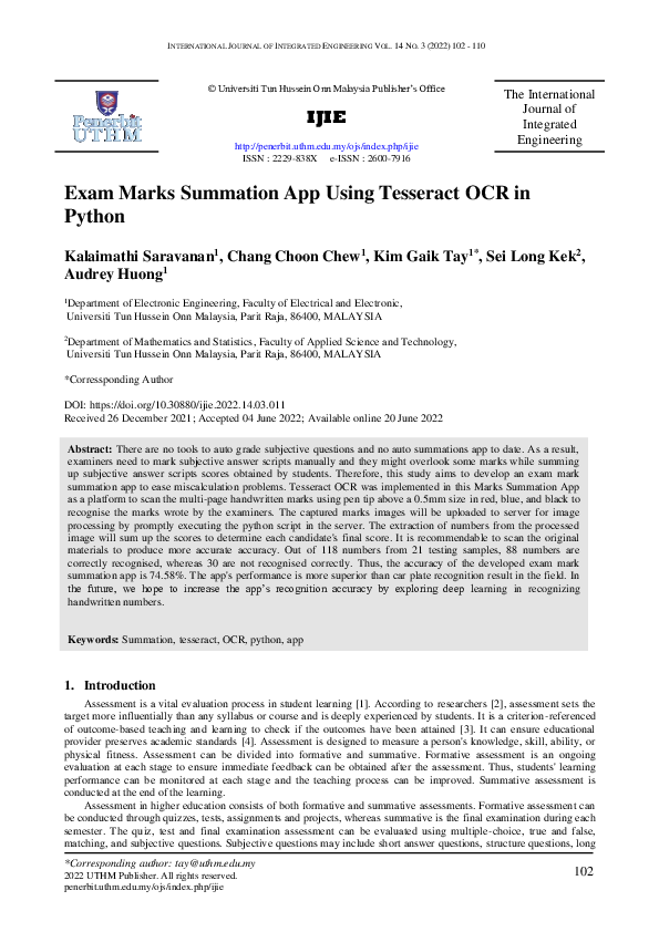 Pdf Exam Marks Summation App Using Tesseract Ocr In Python