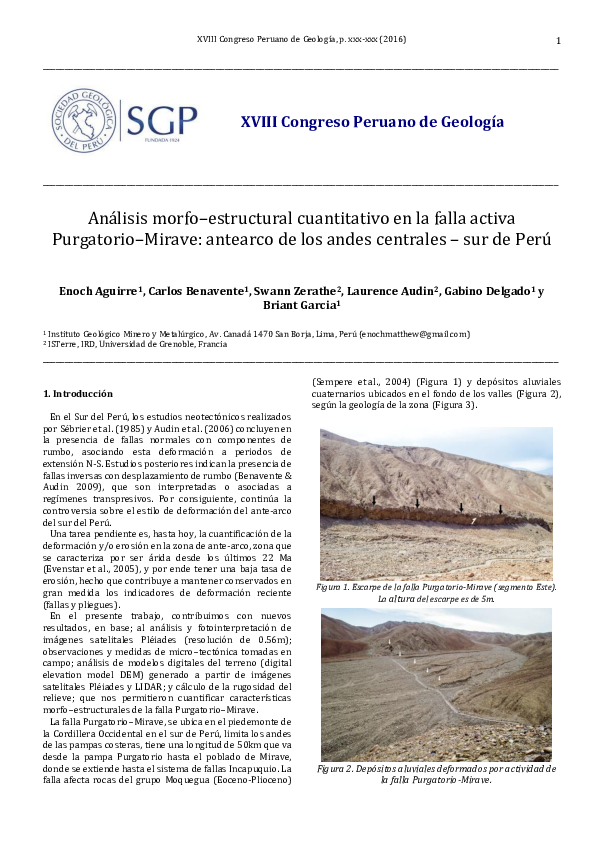 (PDF) Análisis morfo-estructural cuantitativo en la falla activa ...