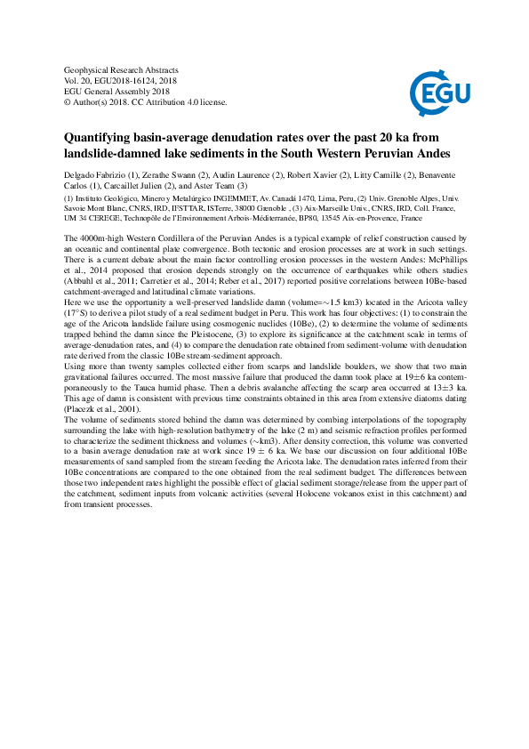 (PDF) Quantifying basin-average denudation rates over the past 20 ka ...