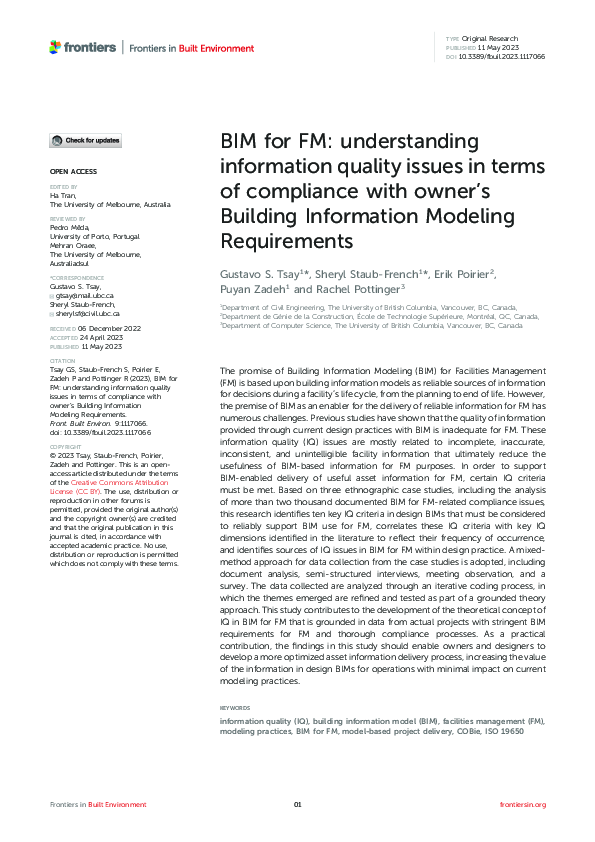 (PDF) BIM for FM: understanding information quality issues in terms of ...