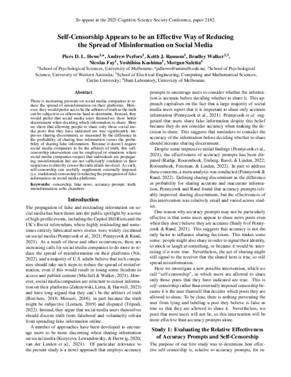 (PDF) Self-Censorship Appears to be an Effective Way of Reducing the ...