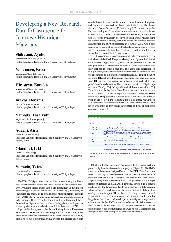 (PDF) Developing a New Research Data Infrastructure for Japanese ...
