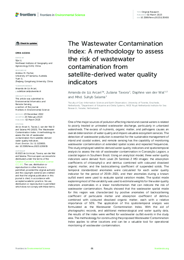 (PDF) The Wastewater Contamination Index: A methodology to assess the ...