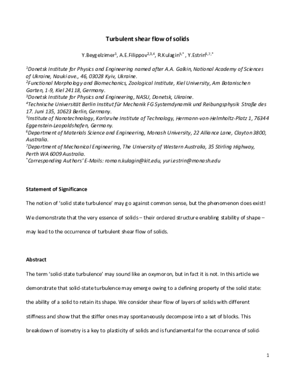 (PDF) Turbulent shear flow of solids